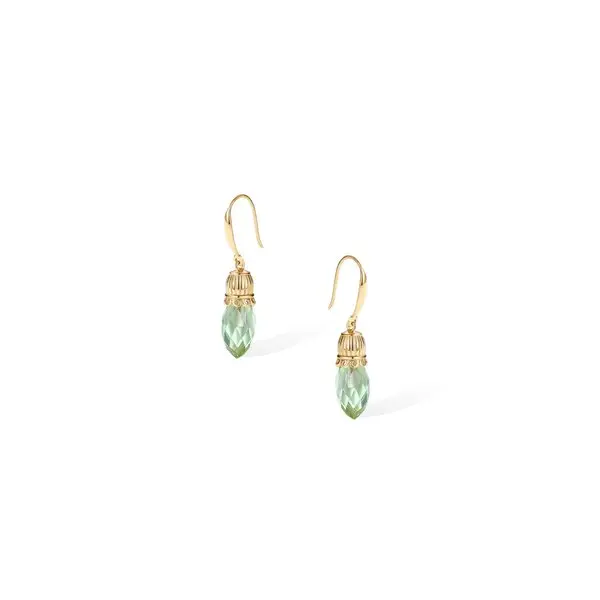 RETRO CHIC Gold / Green Nut Fairy Charm Earrings - Gold/green