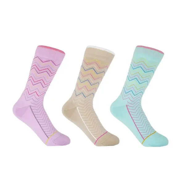 PEPER HAROW - MADE IN ENGLAND Oblique Socks Bundle - Beige/green/purple