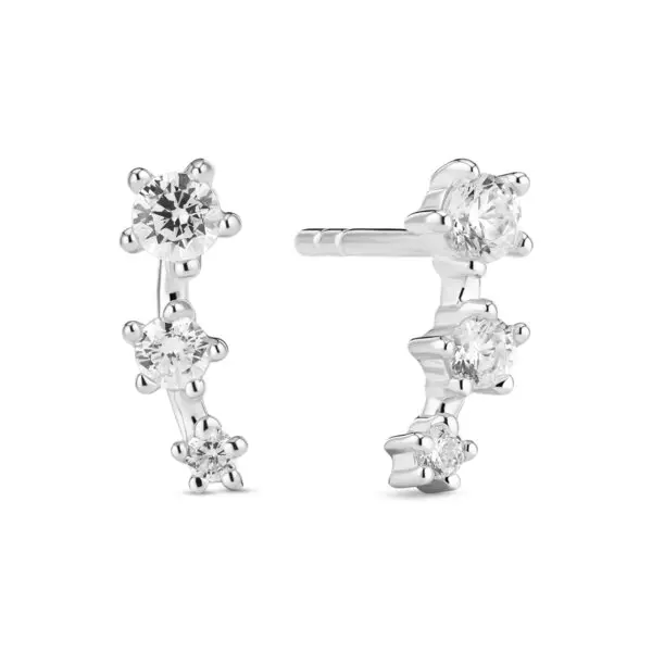 SIF JAKOBS JEWELLERY Lucente Tre Sterling Stud Earrings - Silver
