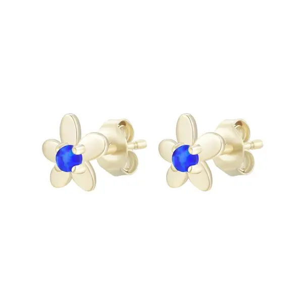 KAMARIA Mini Flower Opal Stud Earrings - Blue