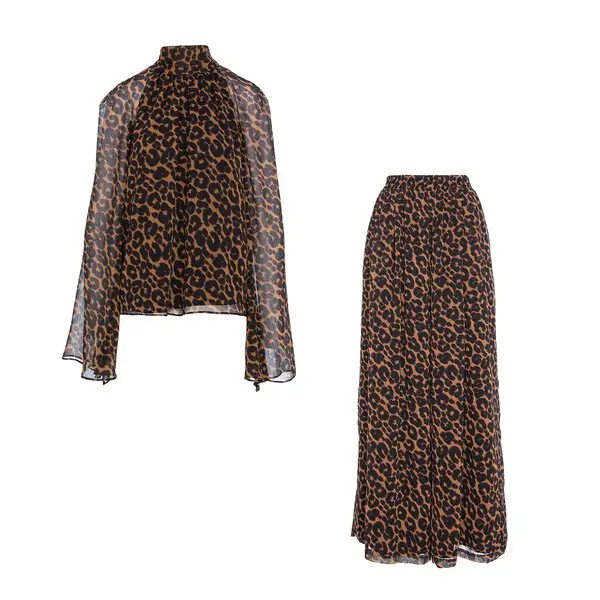 CONCEPT A TROIS Leopard Print Veil Set