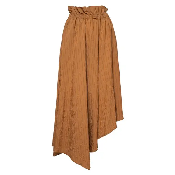 ARTISTA Asymmetric Midi Skirt - Black/brown