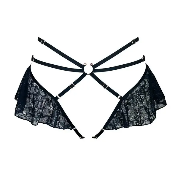 MONIQUE MORIN LINGERIE Hologram Skirted Harness - Black