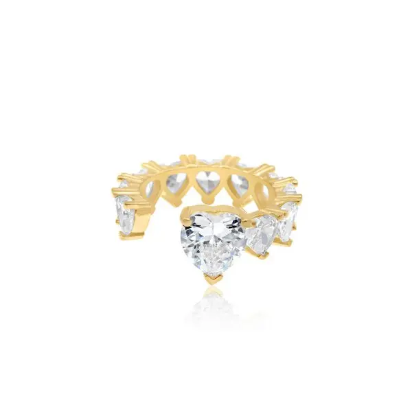 SHYMI Statement Heart Band Ring - Gold
