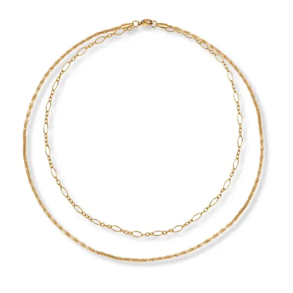 A WEATHERED PENNY Layered Chain Necklace - Gold
