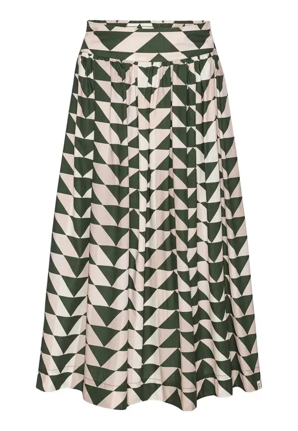 GROBUND Mette Long Skirt In Quilt Pattern