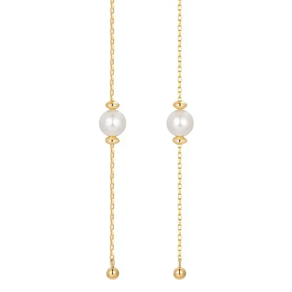 KATY FAYE Delphine Pearl Dangle Earrings - Gold/white