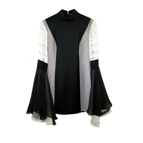 LAURA DAILI Silk Sleeve Mini Dress