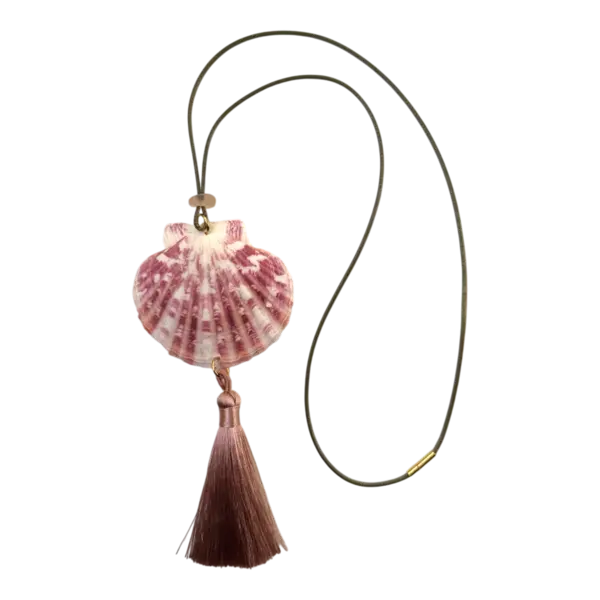 SCCOLLECTION Hazel Shell And Tassel Necklace - Pink/white