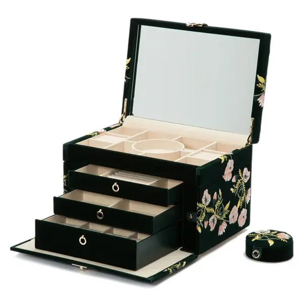 Wolf Zoe Large Jewellery Box - Green