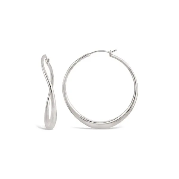 DINNY HALL Wave Silver Large Hoop Earrings - Silver/white