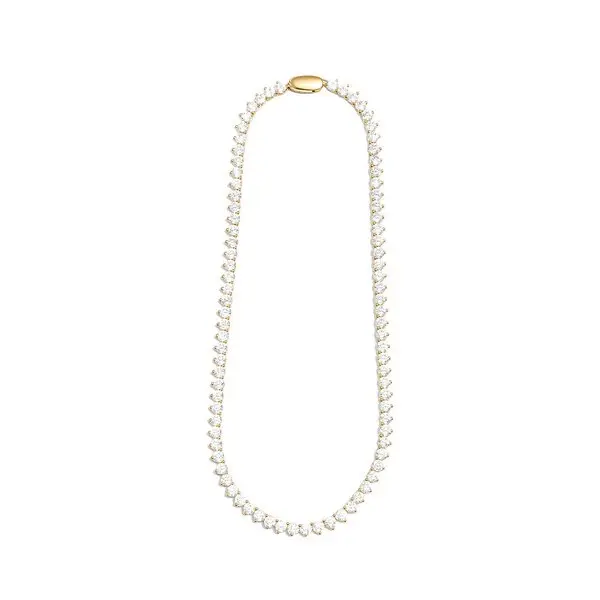 MONARCH Graduated Diamond Tennis Necklace - White/gold