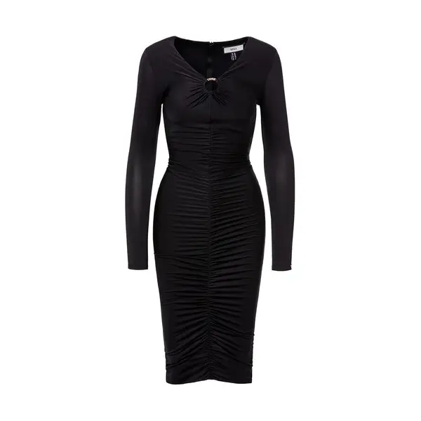 NISSA Ruched Bodycon Dress - Black