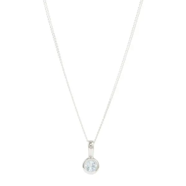 CHARLOTTE'S WEB JEWELLERY March Birthstone Aquamarine Charm Necklace - Silver