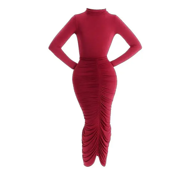 MAISON DE GALA Nora Ruched Maxi Dress