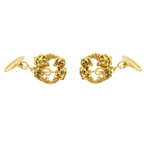 LEE RENEE Rose Halo Cufflinks - Gold