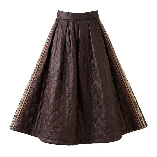 L2R THE LABEL Quilted Midi Skirt
