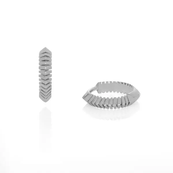 KAIZARIN Single White Gold Hoop Earring - Silver