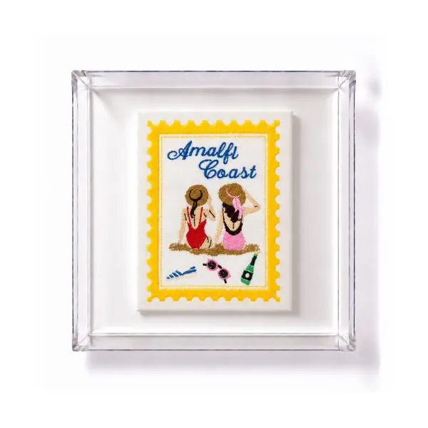 LILLY LOVES Amalfi Coast Embroidered Stamp - Yellow
