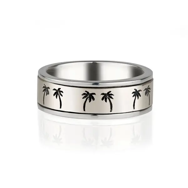 CHARLOTTE'S WEB JEWELLERY Oasis Palm Spinning Ring - Silver