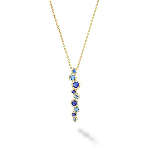 DOWER & HALL Solid Yellow Sapphire & Aquamarine Cascade Pendant - Gold