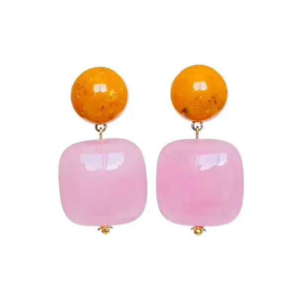 MALOLO JEWELRY Minigami Sakura Earrings - Pink/yellow