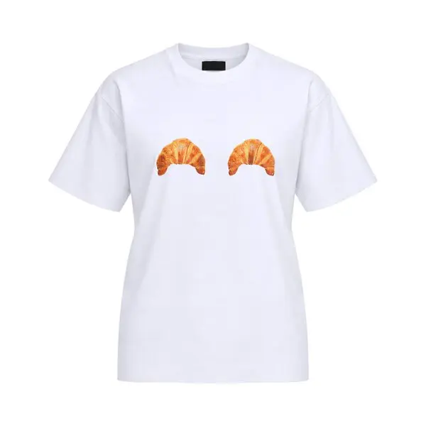 MYSIMPLICATED Oversized T-shirt With Croissant Graphic - White