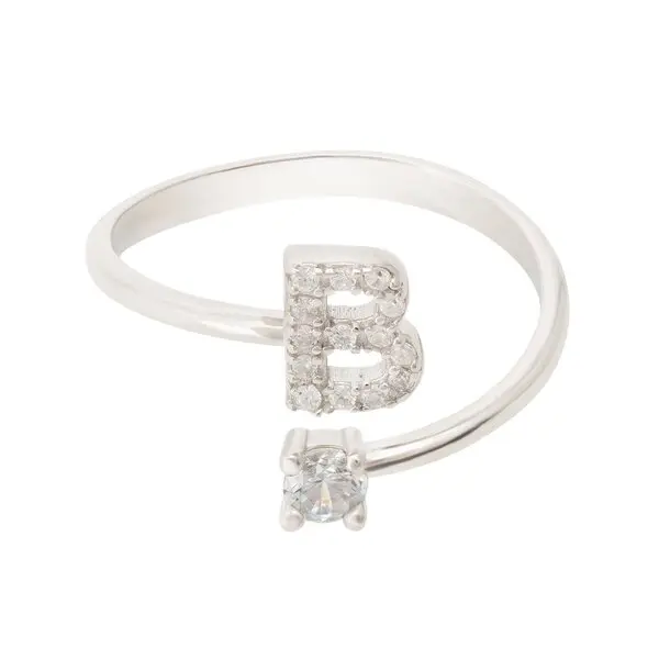 LATELITA Initial Ring - White/silver
