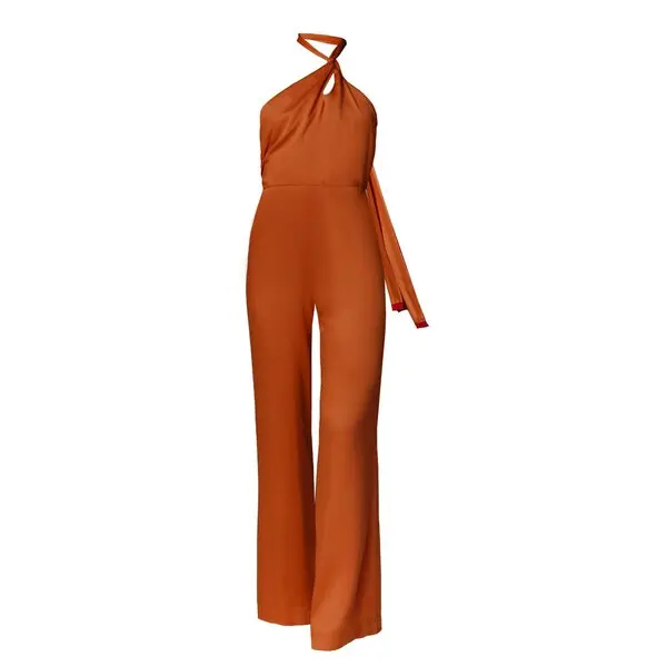 GAJÚ Mayfair One-shoulder Jumpsuit - Orange