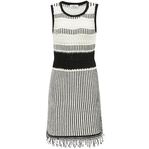 PERALUNA Kiyo Sleeveless Knit Dress - Beige/black