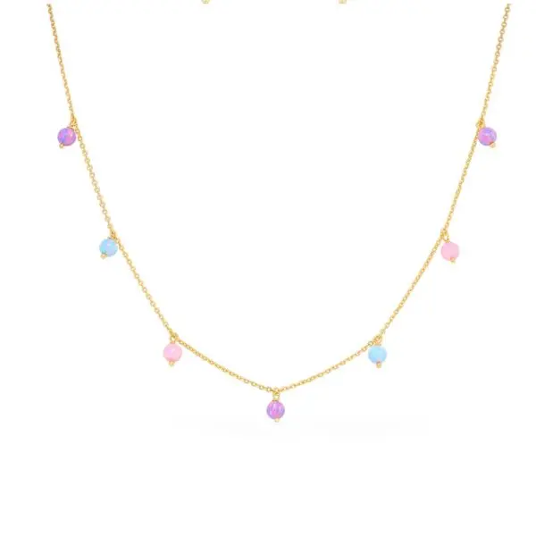 LA KAISER Opal Droplet Necklace - Gold