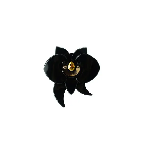 GISSA BICALHO Orchid Brooch - Black