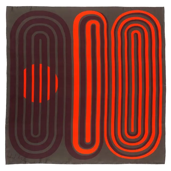 RICHARD ALLAN LONDON Orange Circuit Silk Scarf - Brown