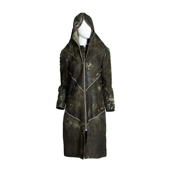ZASTASTUDIO The Dame Long Leather Coat With Hoodie