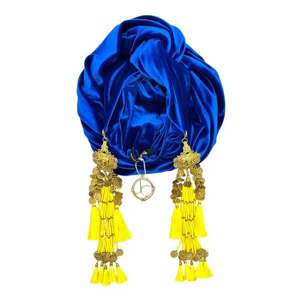 JULIA CLANCEY Electric Grecian Dream Turban - Blue