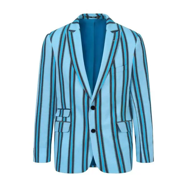 KOY CLOTHING Turquoise Striped Kikoy Blazer