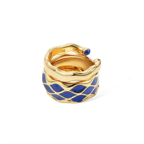 RETRO CHIC Nirah Ring - Blue/gold