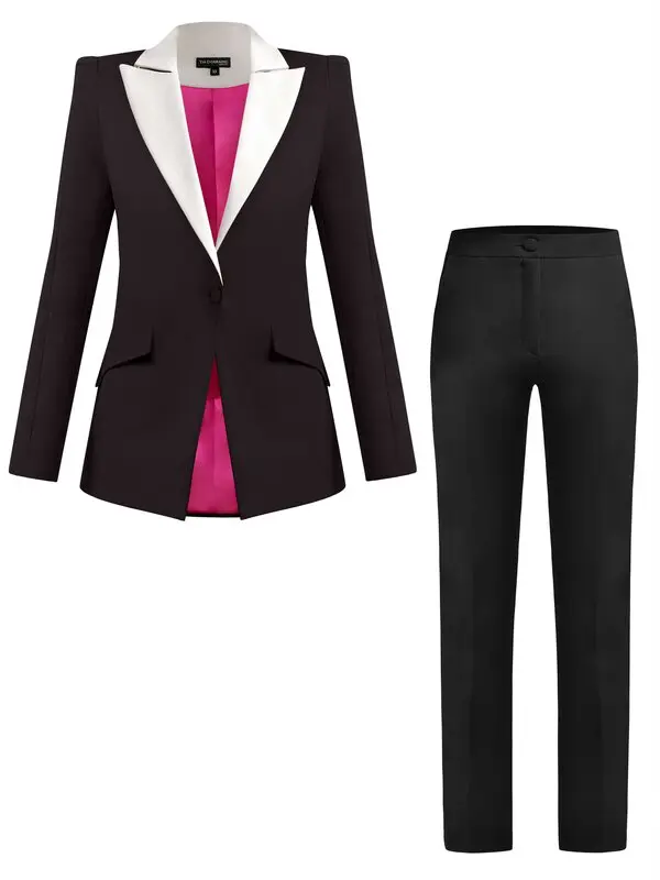TIA DORRAINE Classic Tailored Suit - Black/white