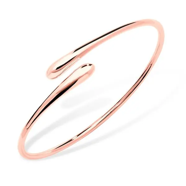 LUCY QUARTERMAINE Cross Open Drop Bangle In Vermeil - Rose Gold