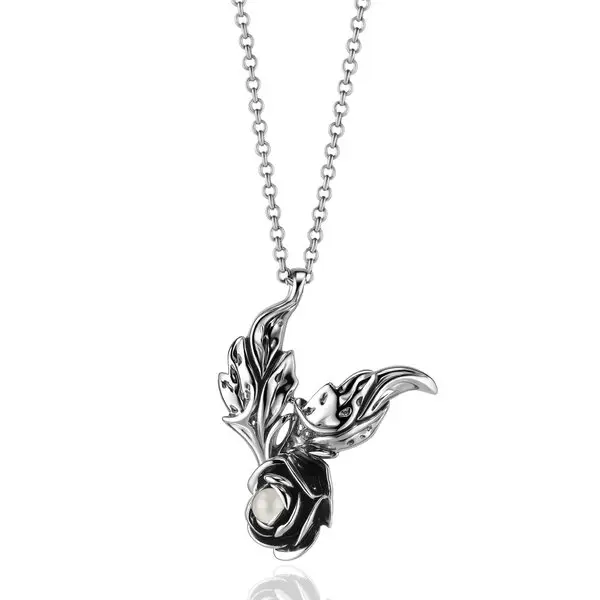 UNALOE Sterling Silver Pearl Floral Pendant Necklace - Silver/white