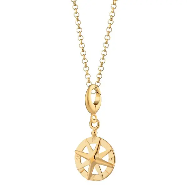 LILY CHARMED Plated Compass Charm Necklace - Gold