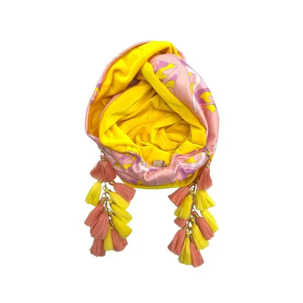 JULIA CLANCEY Limon Martini Sunshine Chacha Turban - Pink