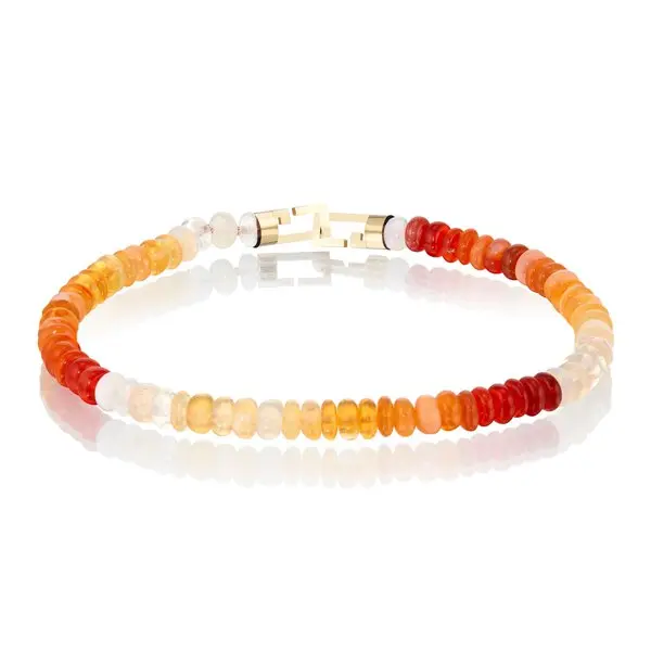 C. GRASSI Fire Mountain Opal Bracelet With 14k Gold Clasp - Orange/white/red