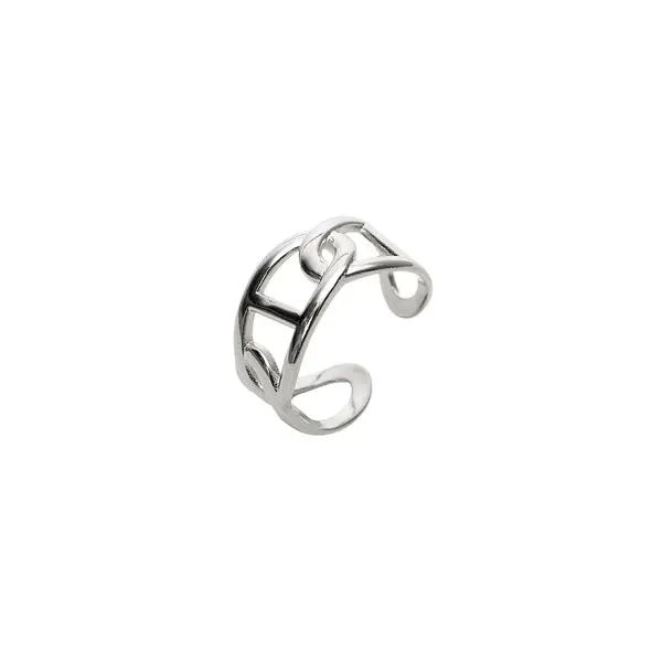 SPERO LONDON Large Chain Link Sterling Ring - Silver