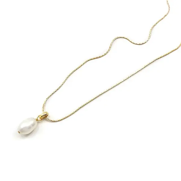BIKO Freshwater Pearl Pendant Necklace - Gold