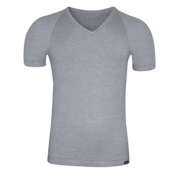 ZD ZERO DEFECTS Ranglan V-neck T-shirt Premium Egyptian Cotton Color - Grey