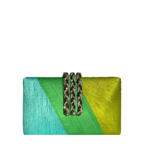 SIMITRI Braided Fringe Clutch - Green