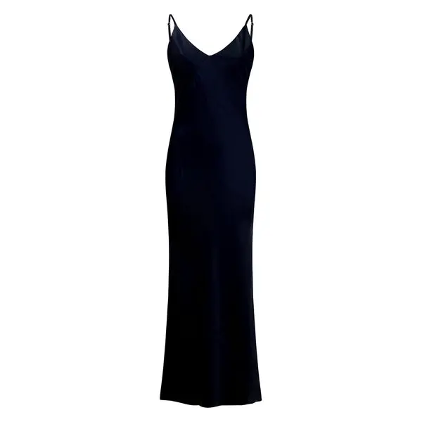 WHY MARY Iris Bias Maxi Slip Dress - Black