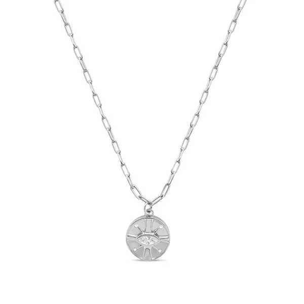 CLEMENCE WREN Celestial Compass Pendant Necklace - Silver