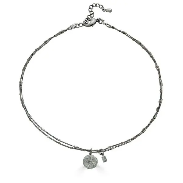 LONI PAUL JEWELRY Hammered Coin Layered Chain Necklace - Silver